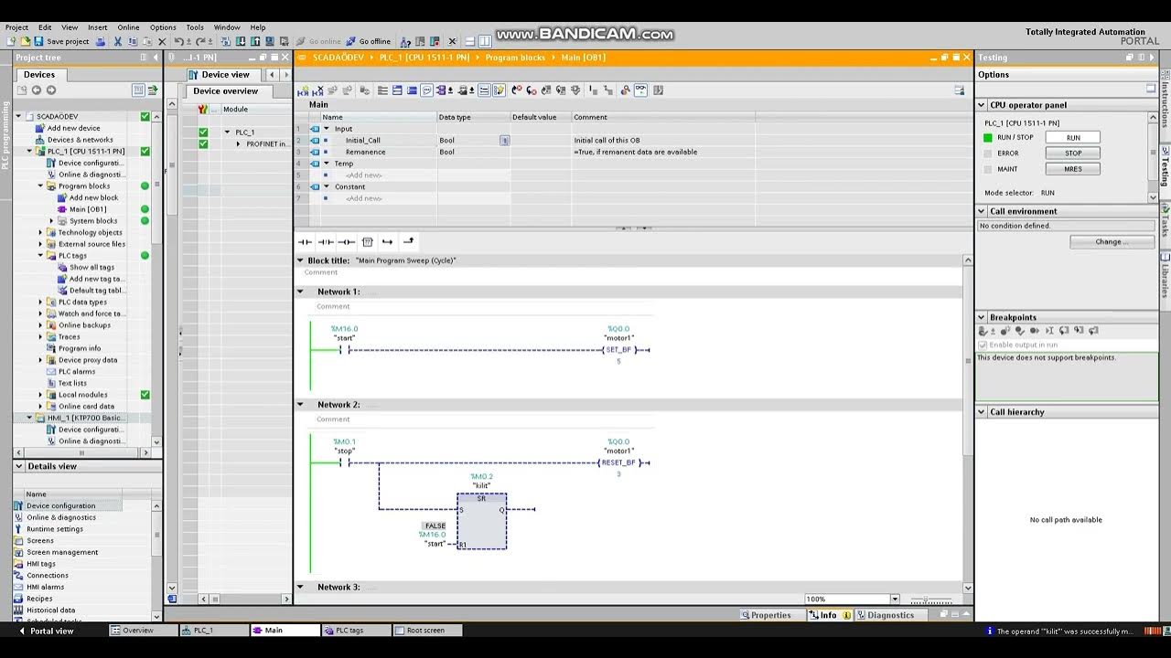Scada ekranı led simülasyon ( Set_BF Reset_BF ) - YouTube