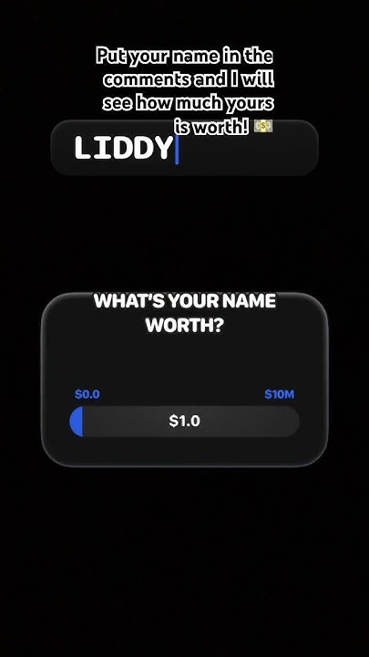 Put your name in the comments and see how much your name is worth! 🤑 ...