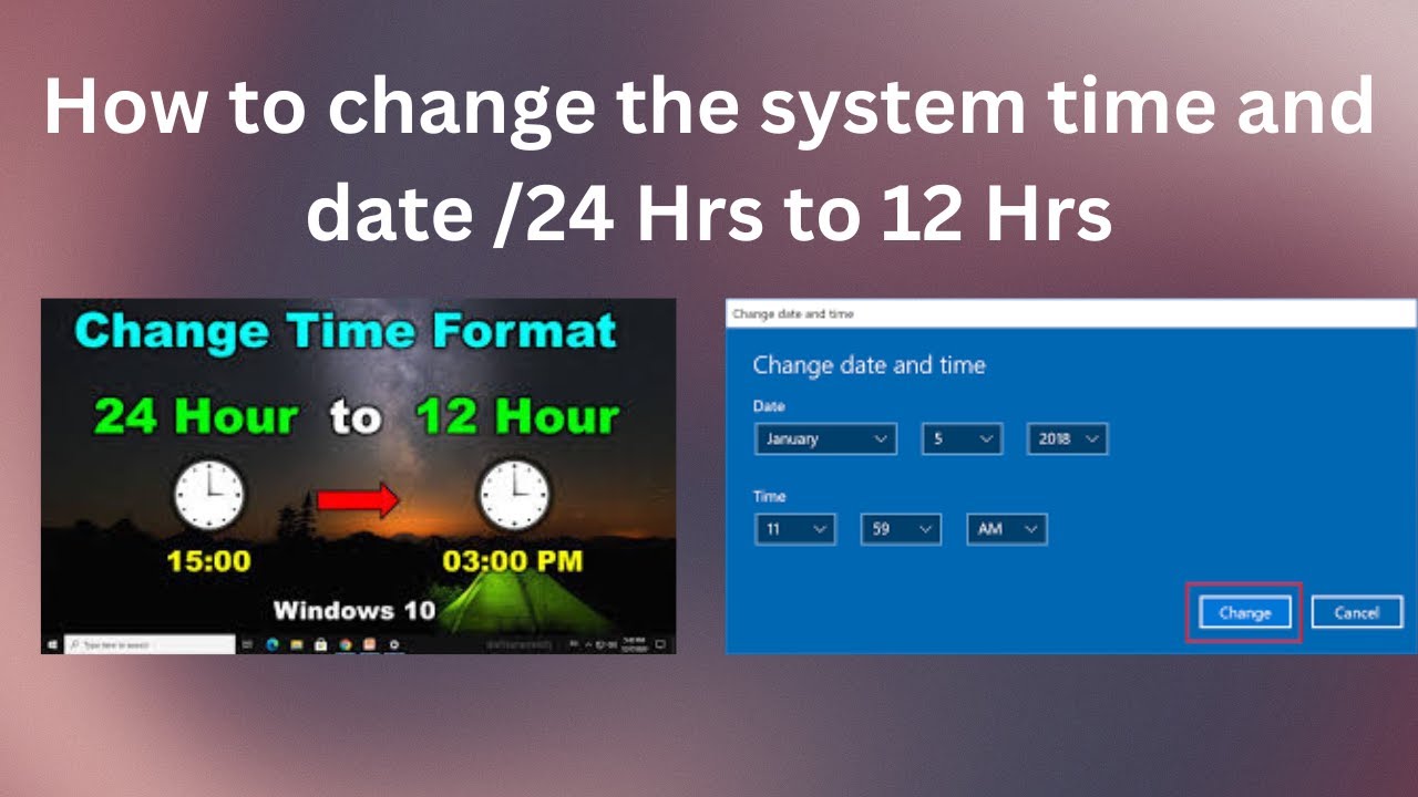 SET Your SYSTEM TIME And DATE CORRECTLY NOW Time Format Change 24 Hrs
