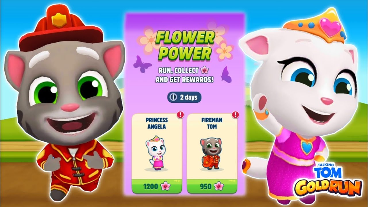Talking Tom Gold Run - New Event Flower Power - Unlock Princess Angela ...