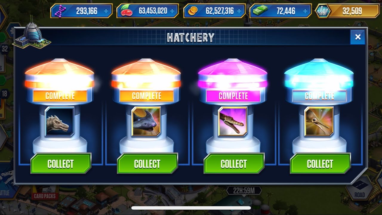Hatchery And Up Level Carnoraptor Jurassic World The Game Youtube