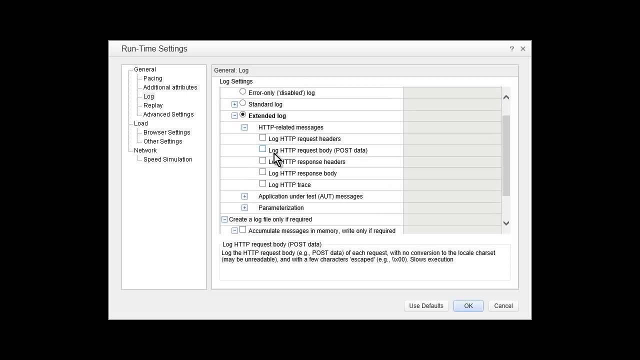 Loadrunner - TruClient - Log Settings - YouTube