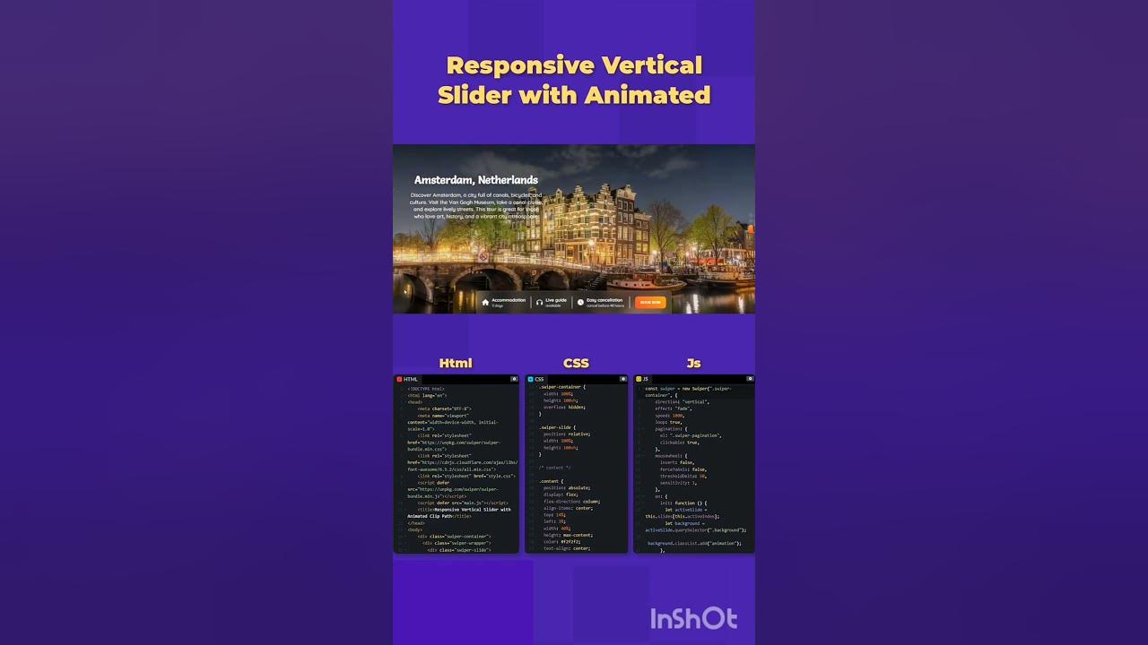Responsive Vertical Slider With Animatedcoding Frontendcourse Webdesign Learnhtml5andcss3
