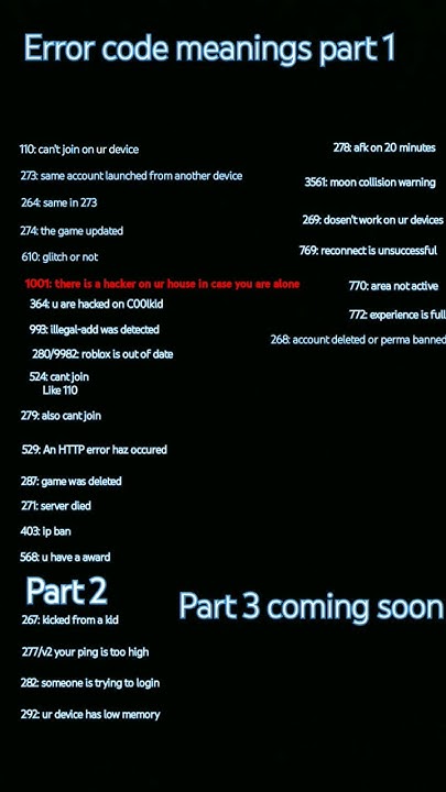 error code meanings pt1-2#errorcodes #song - YouTube
