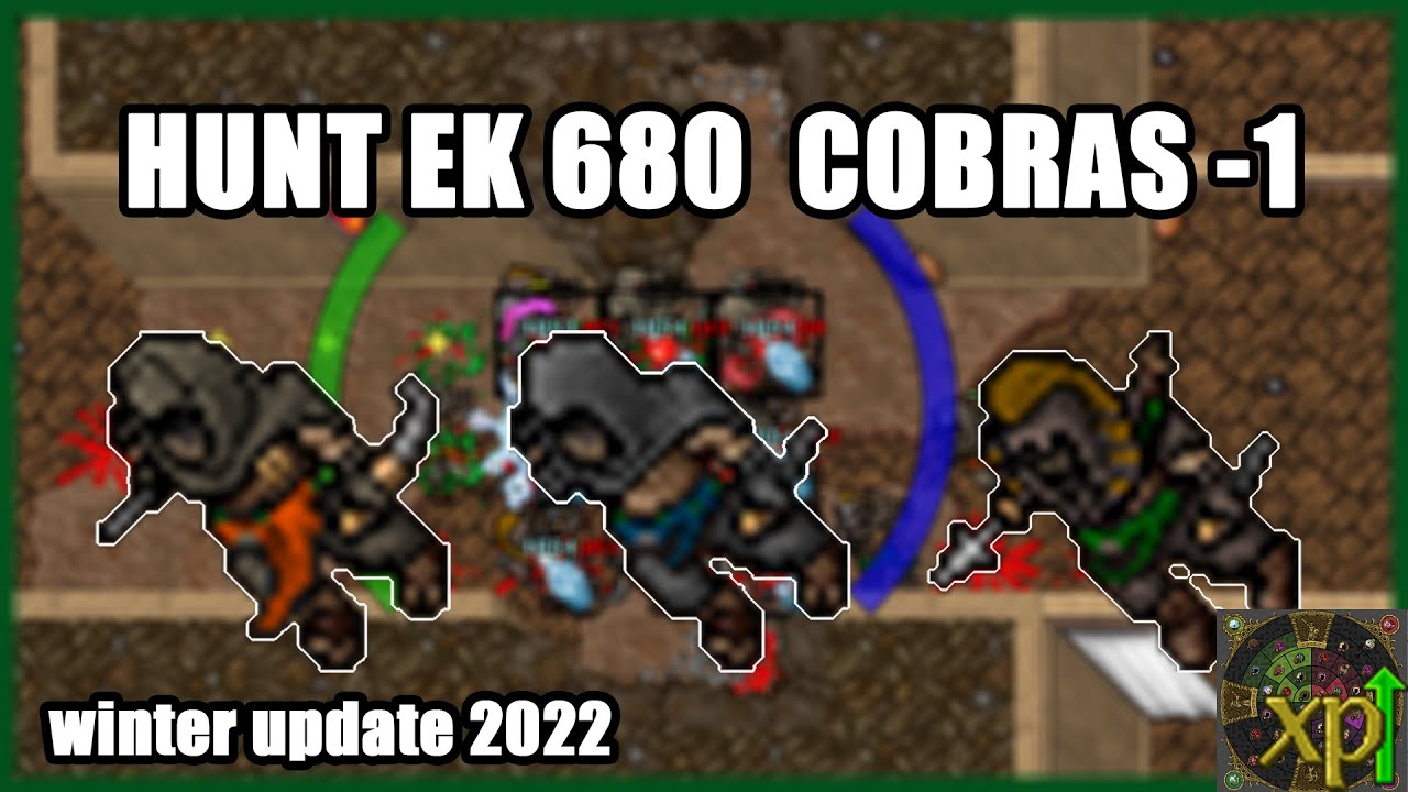 tibia - EK 680 Hunt Cobra Bastion -1 XP Raw 5.8kk - YouTube