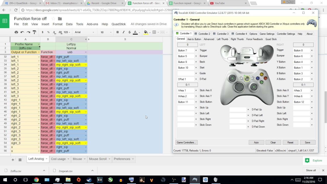 Quadstick Force Off Function #4 - YouTube