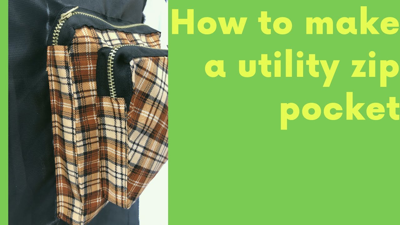 How to make a Double layer cargo pocket with zip(DIY) - YouTube