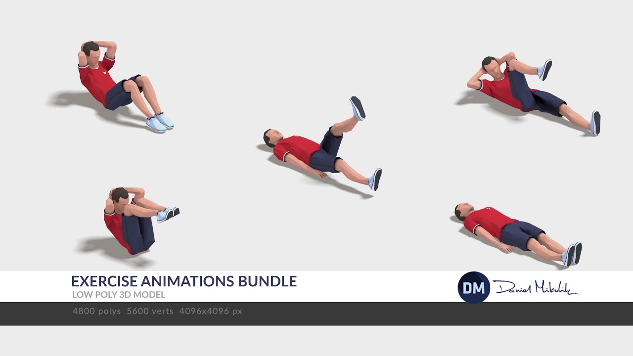 Exercise Animations Small Pack Low-poly 3D model - YouTube