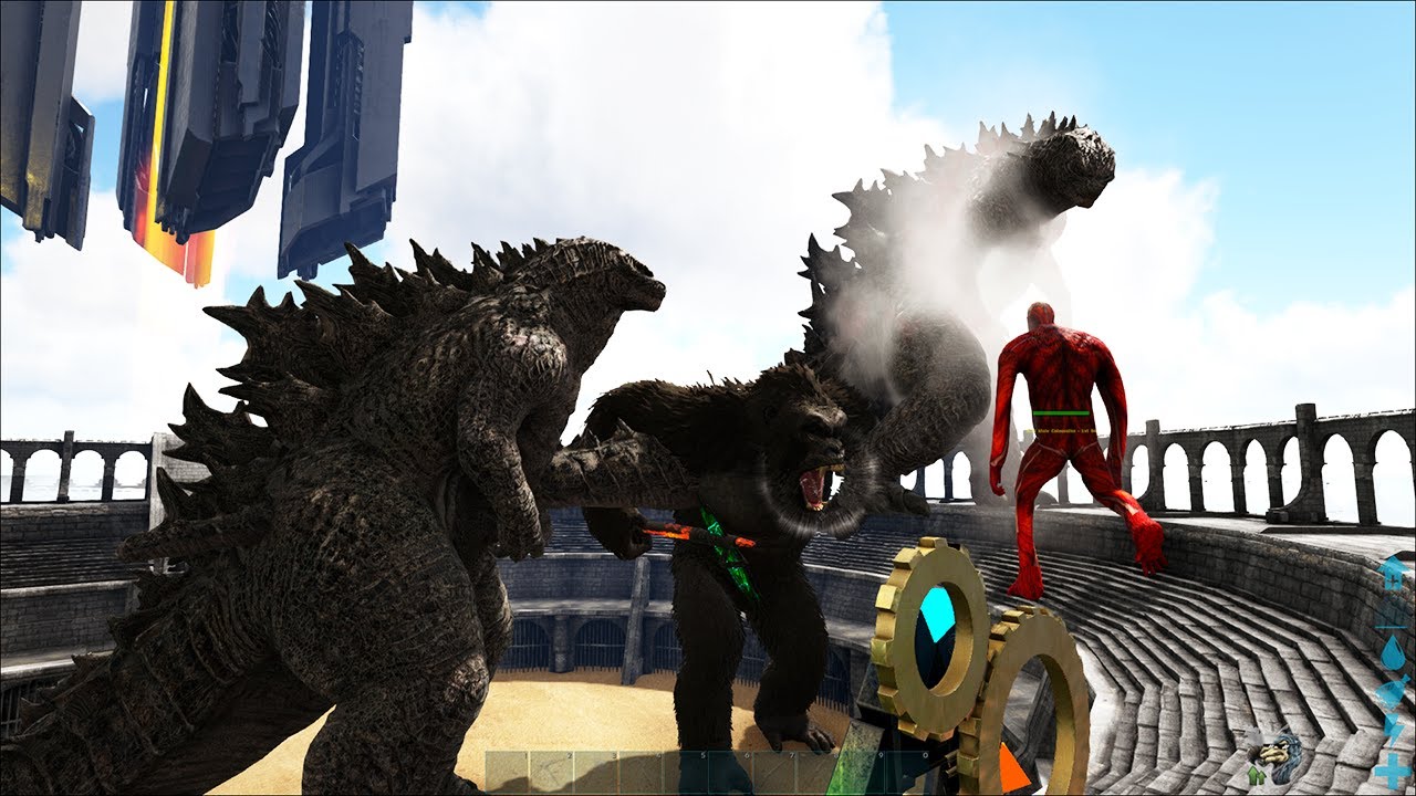 Ark Godzilla Super Team battle Colossal Kaiju | ARK Mod Battle - YouTube