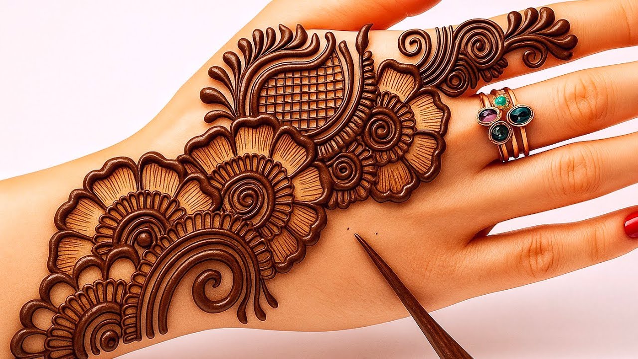 Navratri special mehndi design| back side simple mehndi design| mehandi ...
