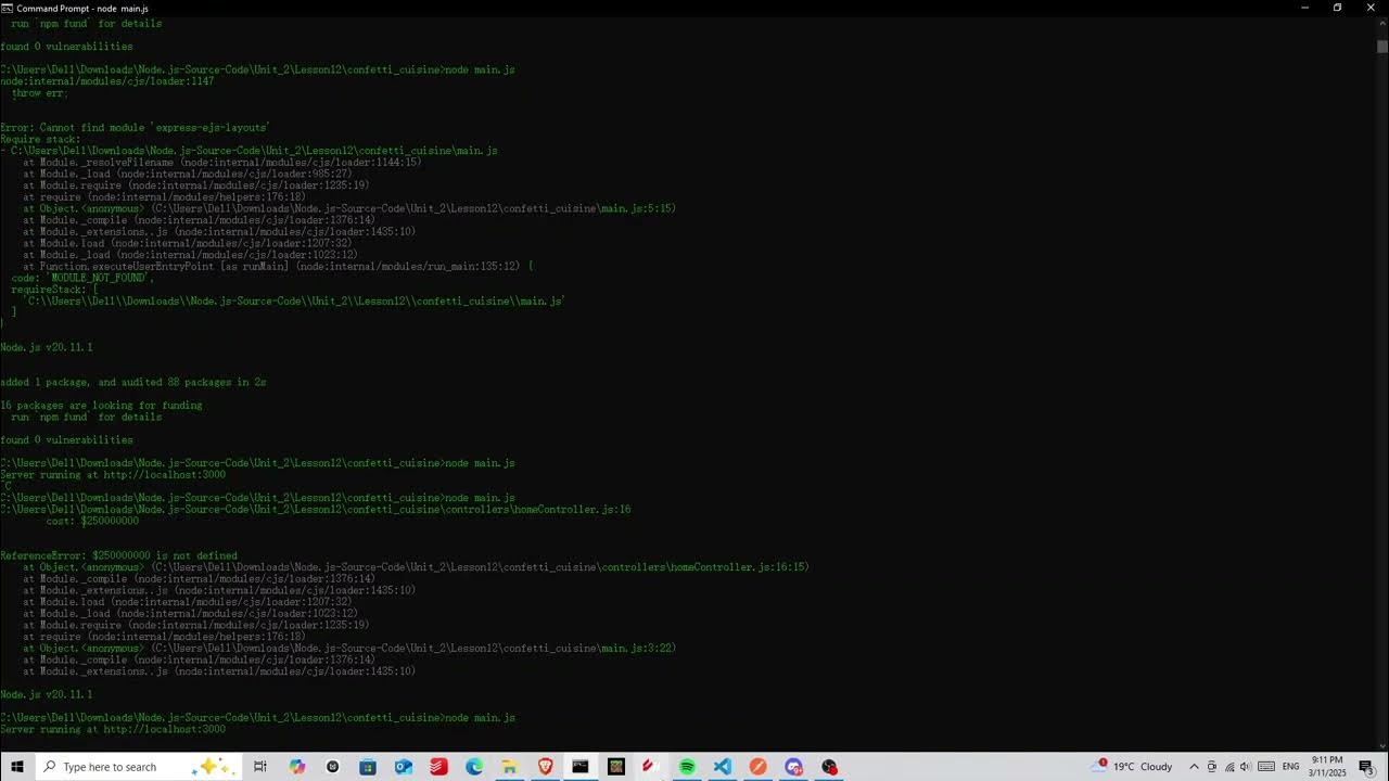 Node Lesson 12 - YouTube