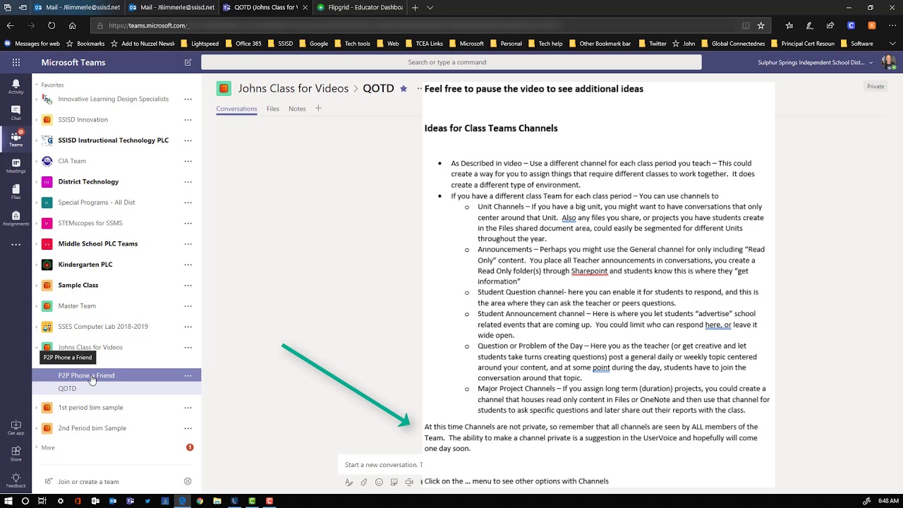 Teams Channels and Tabs - YouTube