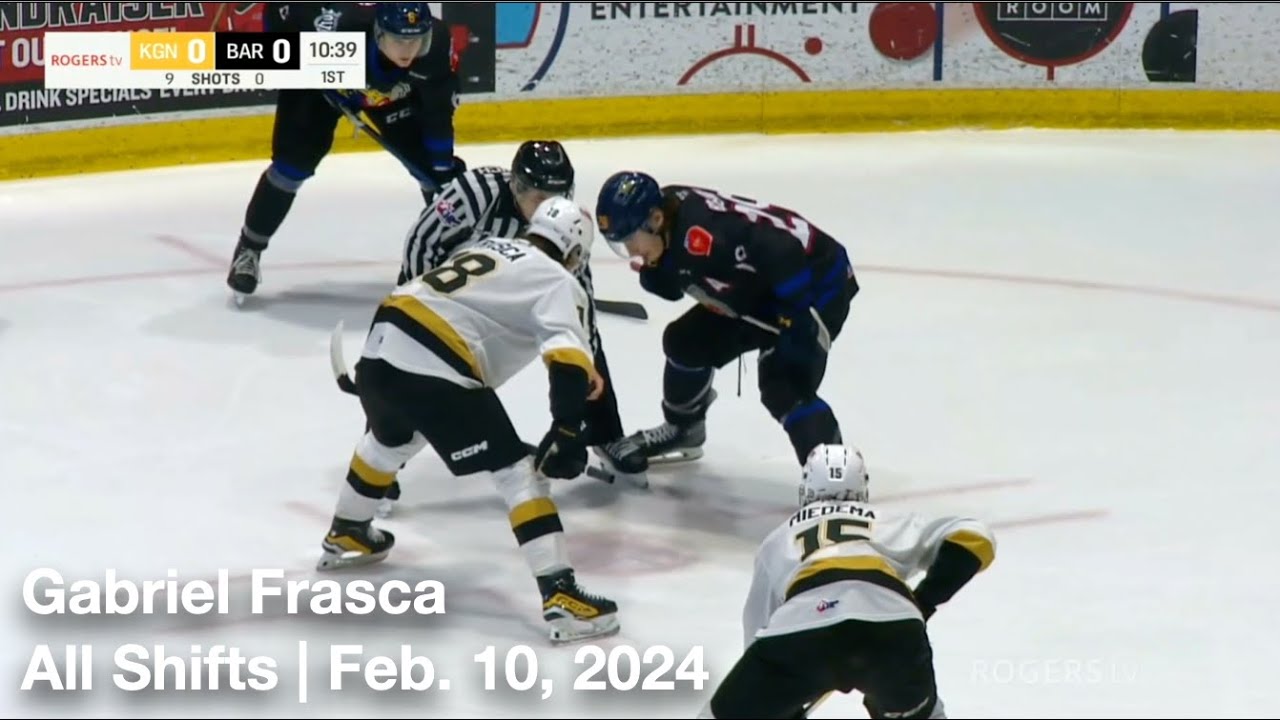 Gabriel Frasca (KIN18) | All Shifts | Kingston Frontenacs vs. Barrie ...