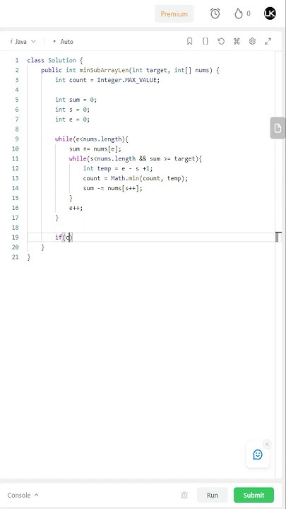 LeetCode 209. Minimum Size Subarray Sum Short - YouTube