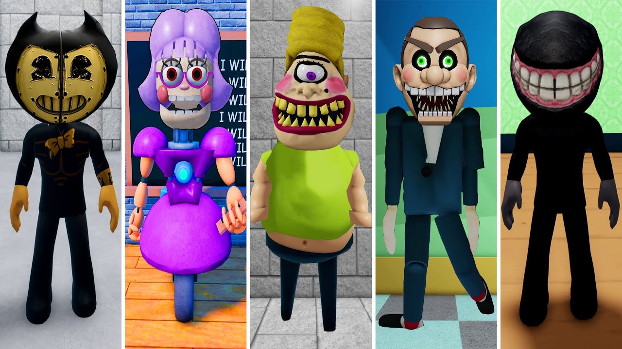 Evil Bendy & Ink Monster in Roblox Escape in Mr Stinky's Detention - Mr ...