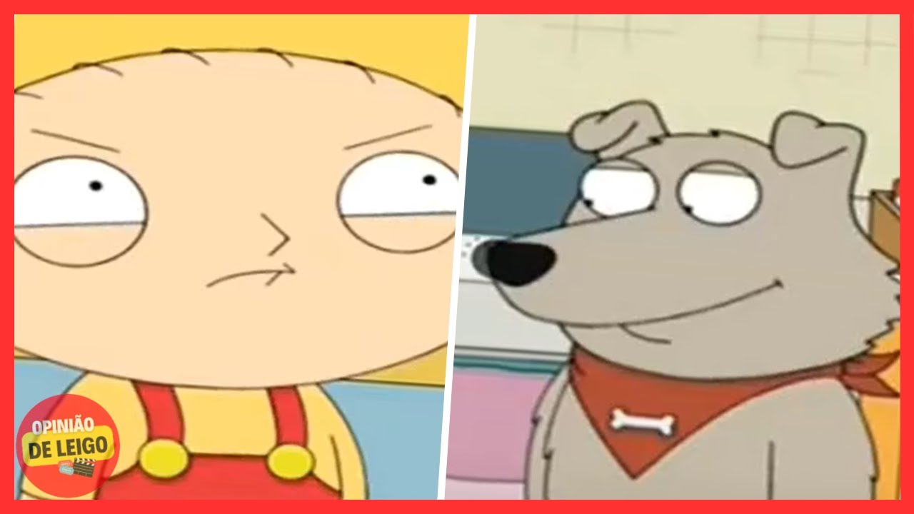 Stewie da o fim em um cachorro em uma cena de Uma Família da Pesada ...
