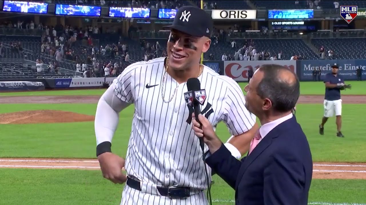 Aaron Judge interview after clinching the AL East! - YouTube