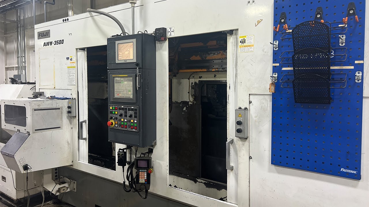 FUJI ANW 3500 T Dual Spindle CNC Lathe (2) | Online Auction - YouTube