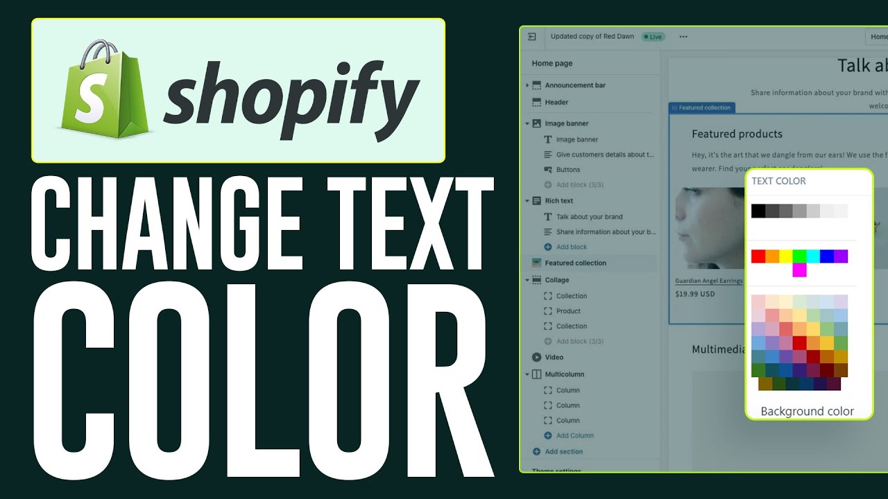 How To Change Text Color On Any Section In Shopify - Full Guide - YouTube