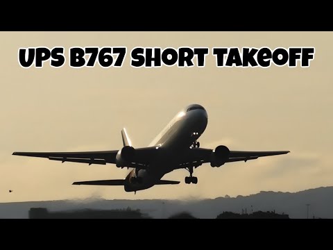 Boeing 767 short take off - UPS B767 short take off from Dublin #aviation #airplane #dublinairport 
