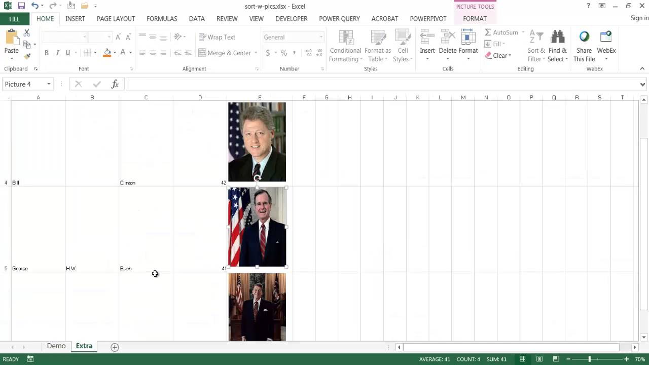 Create a Table with Images that Move on Sort - YouTube