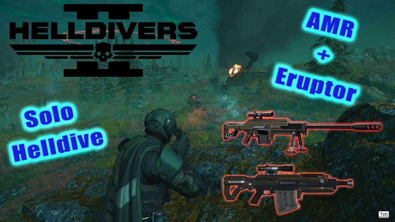 Helldivers 2 - Double Sniper Is Insane (Eruptor + AMR) (Solo Helldive) - YouTube