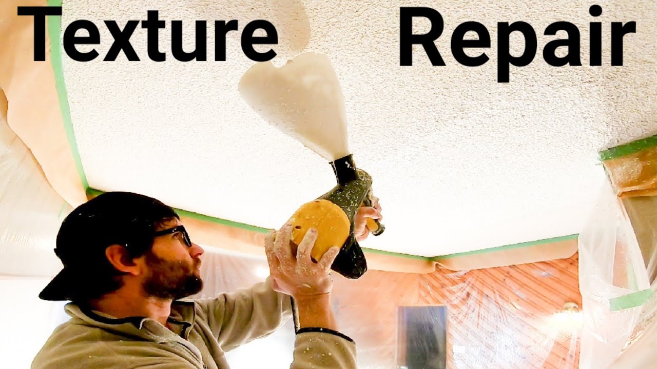 Ceiling texture repair - YouTube