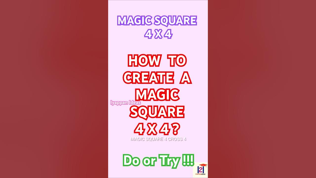 4 x 4 magic square | 4 by 4 magic Square | magic square | magic square 4 x 4#shorts#magic#square ...