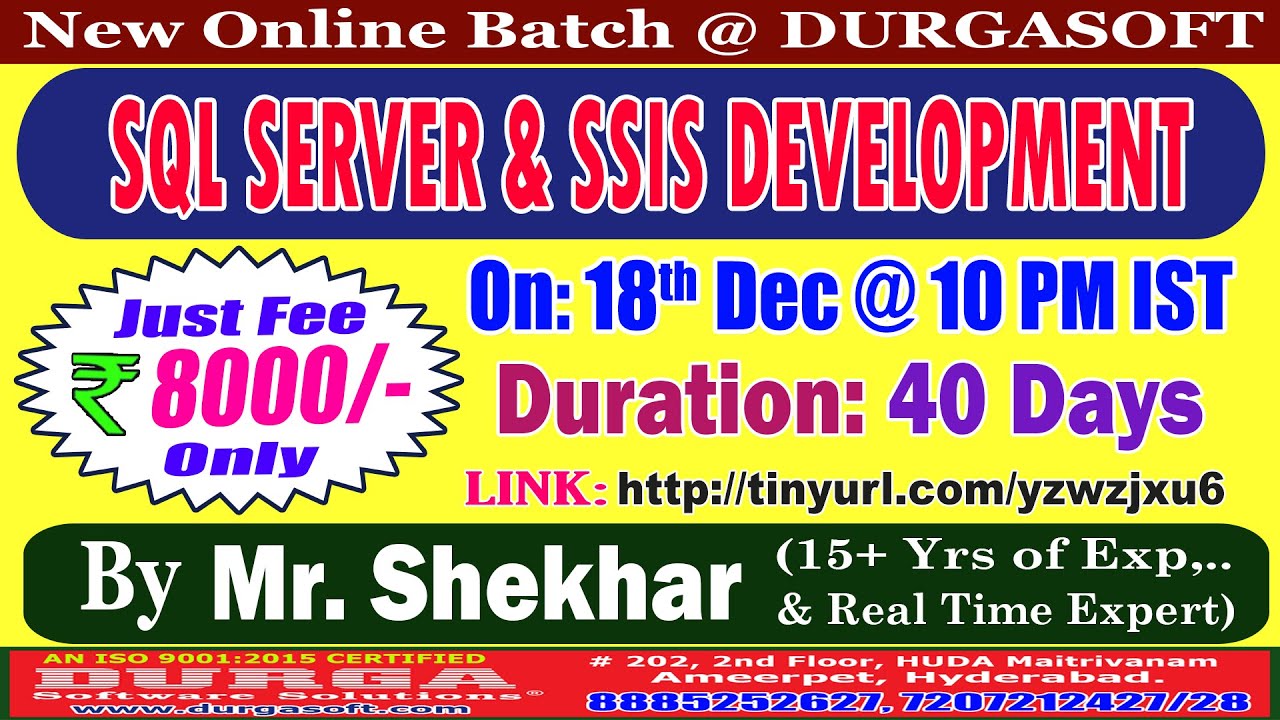 SQL SERVER & SSIS Development Online Training @ DURGASOFT - YouTube