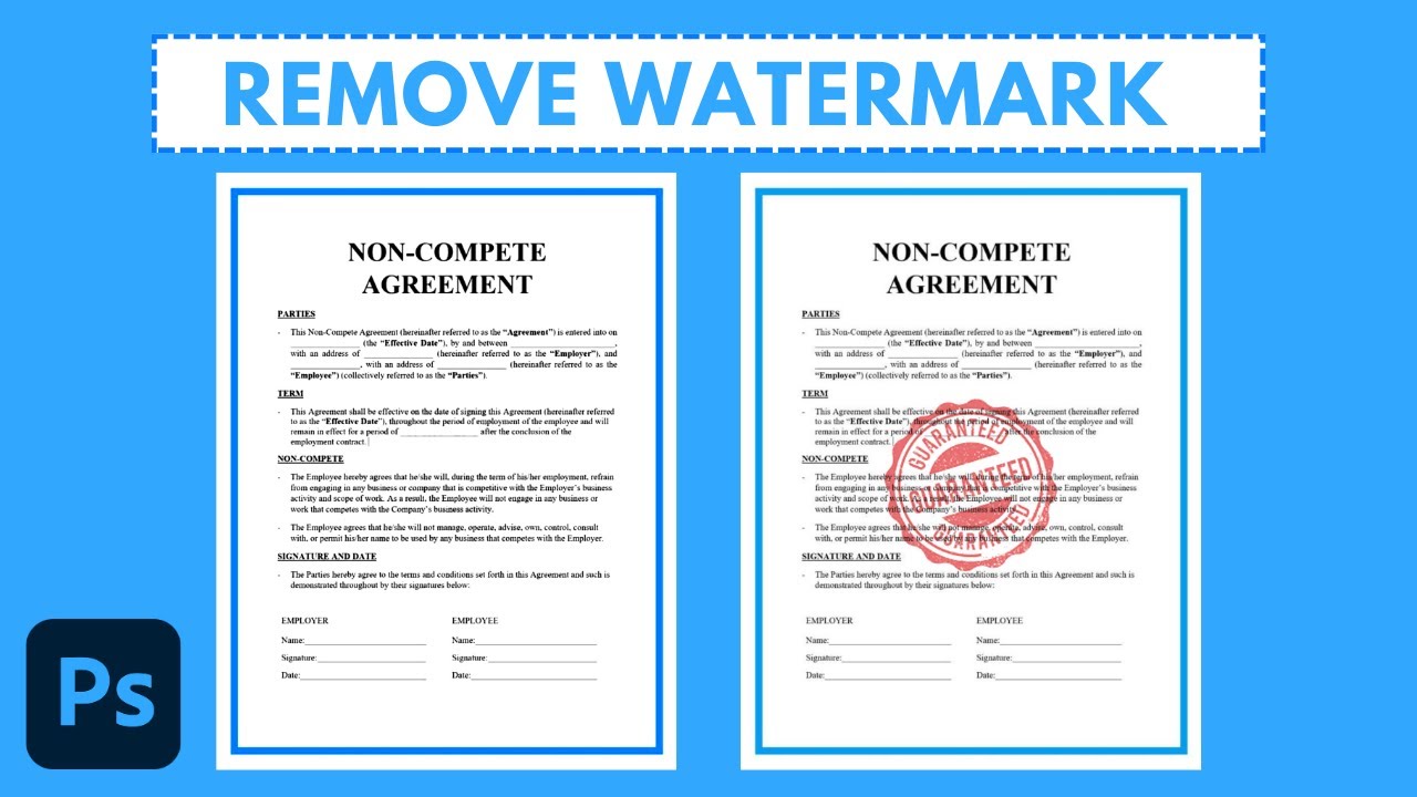 Remove Watermark / Stamp In Photoshop - YouTube
