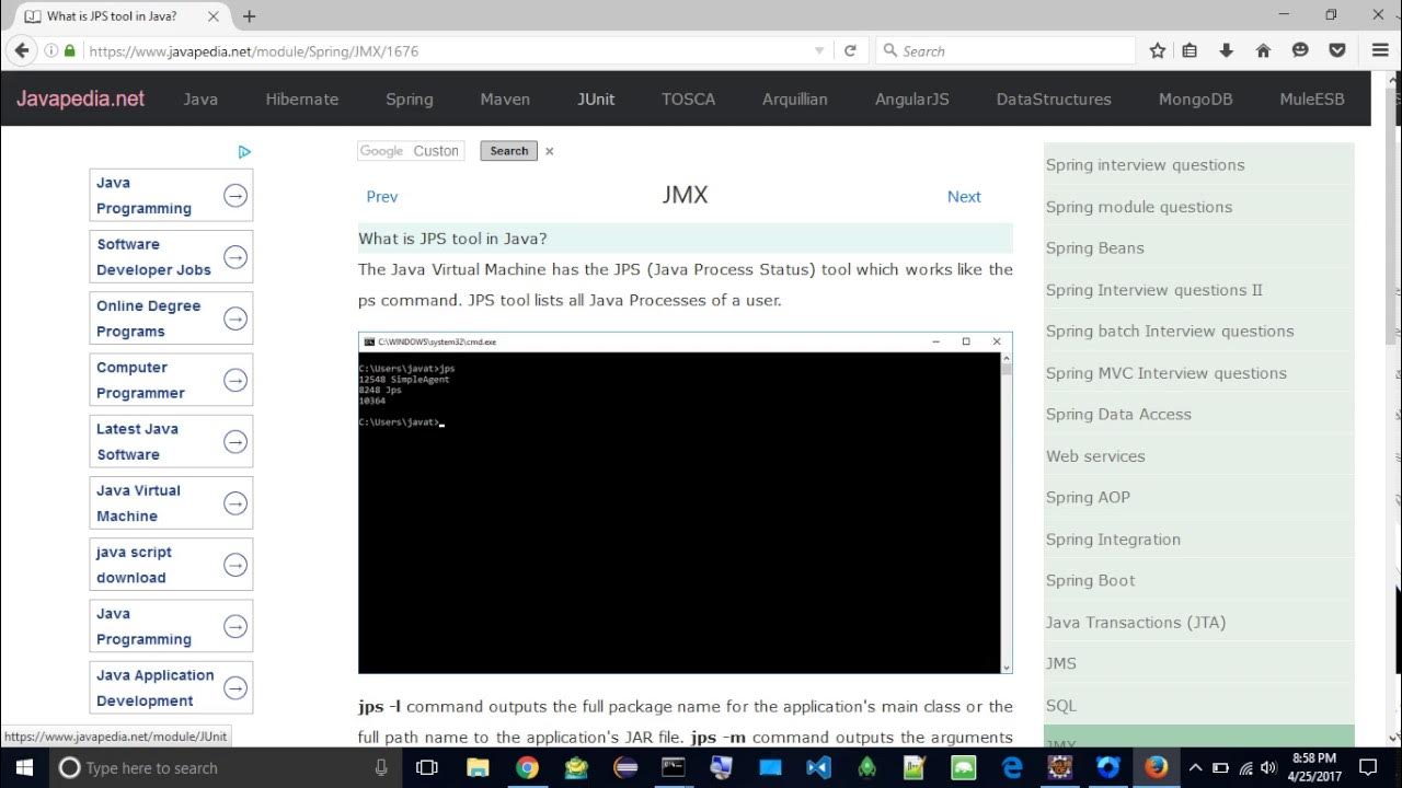 What is JPS tool in Java? | javapedia.net - YouTube