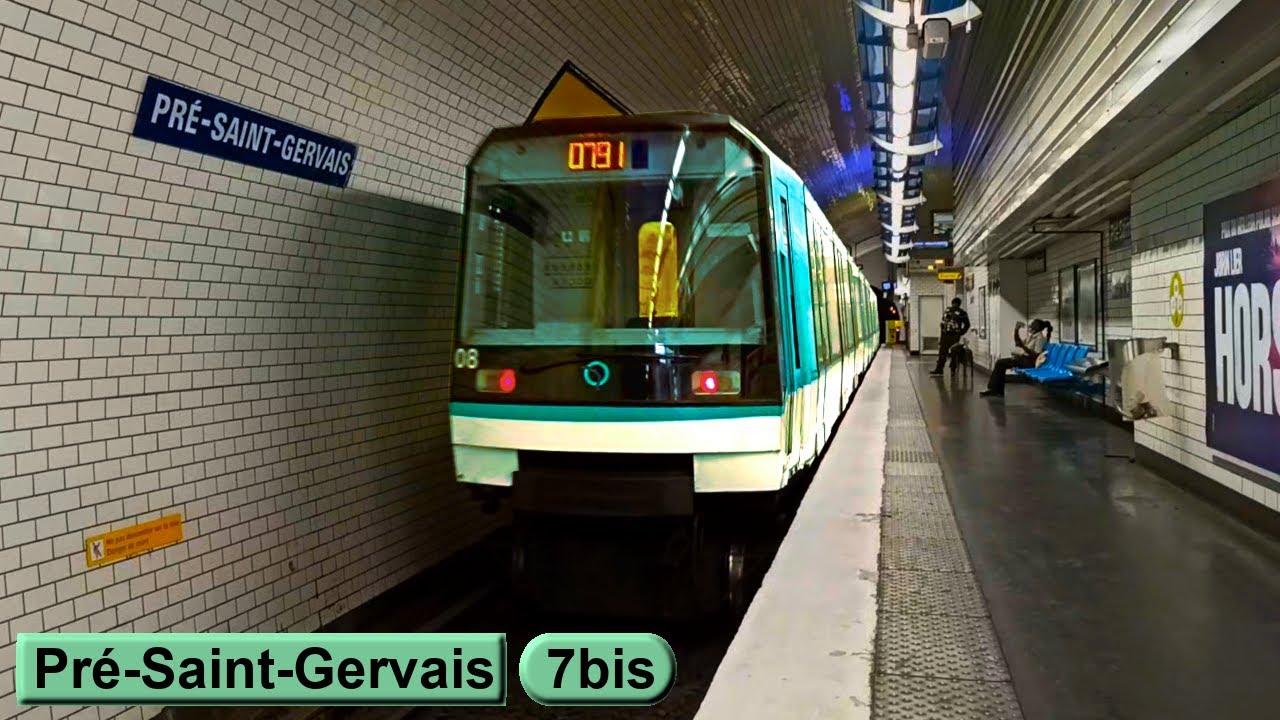 Pré-Saint-Gervais | Line 7 bis : Paris métro ( RATP MF88 ) - YouTube