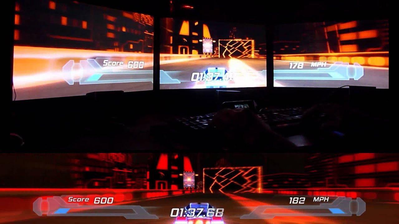 Nitronic Rush 3 Monitors Eyefinity Surround Tron music 5312x1050 - YouTube
