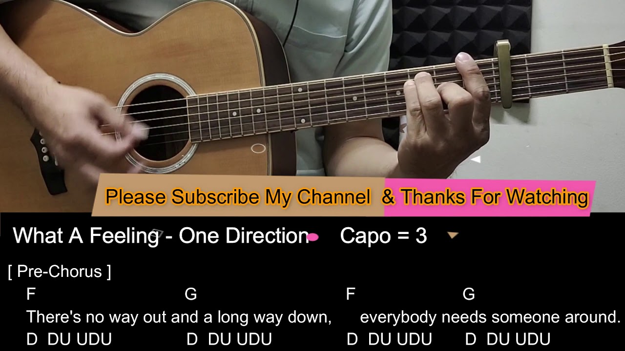 What A Feeling - One Direction Guitar Tutorial Cover with Chords ...
