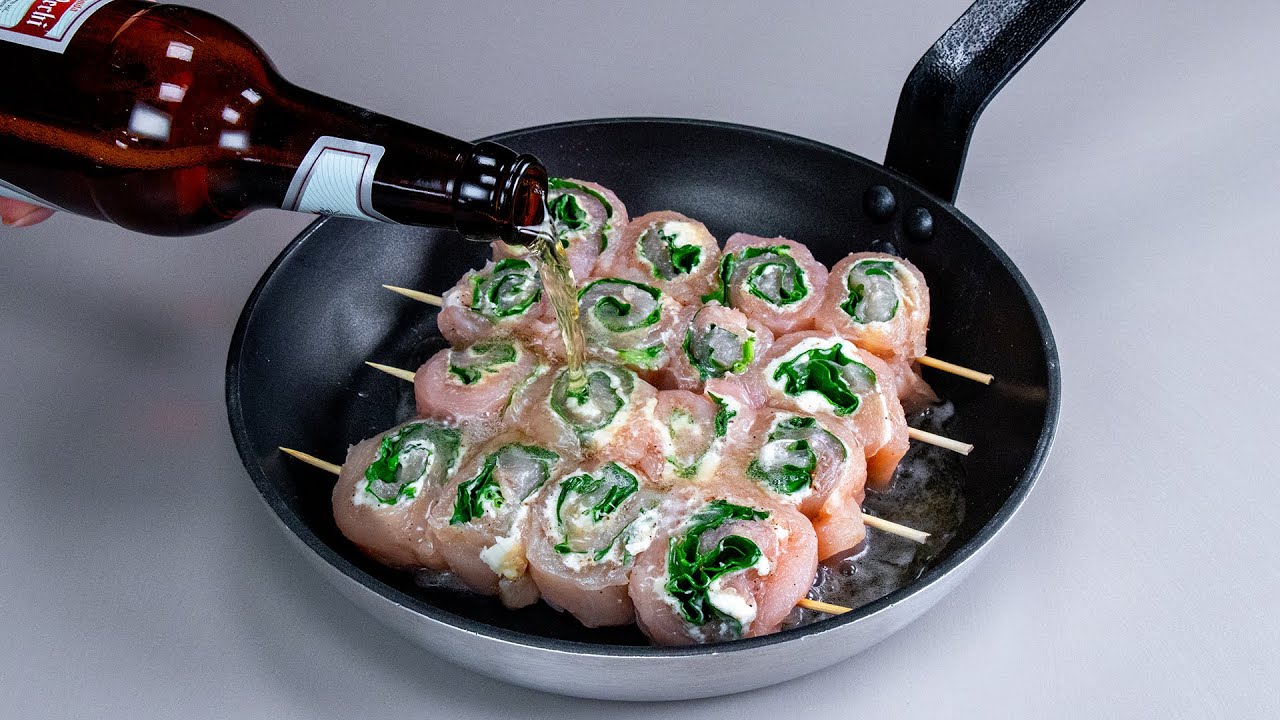 You will become the No.1 fan of this snack! Chicken and spinach in beer ...