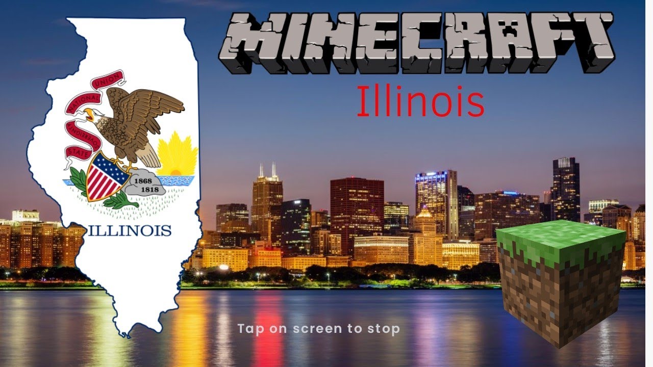 Minecraft: America Illinois state map flag build 17/50 - YouTube