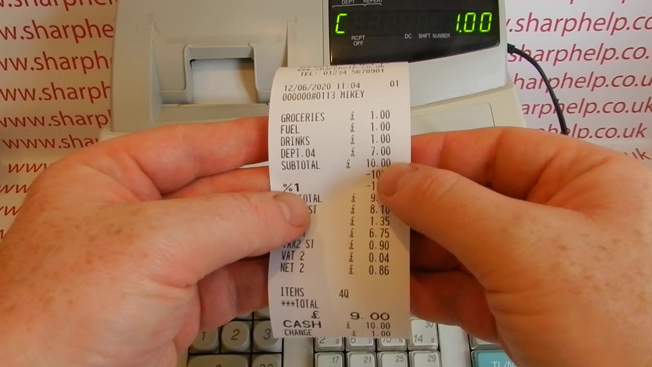 How To Use %1 %2 Discount Buttons On Sharp XE-A202 / XEA202 / XE-A212 ...