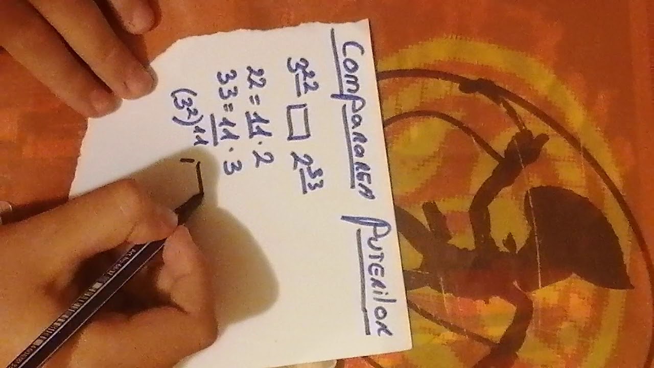 Compararea puterilor prin a aduce puterile la acelasi exponent, nu la ...