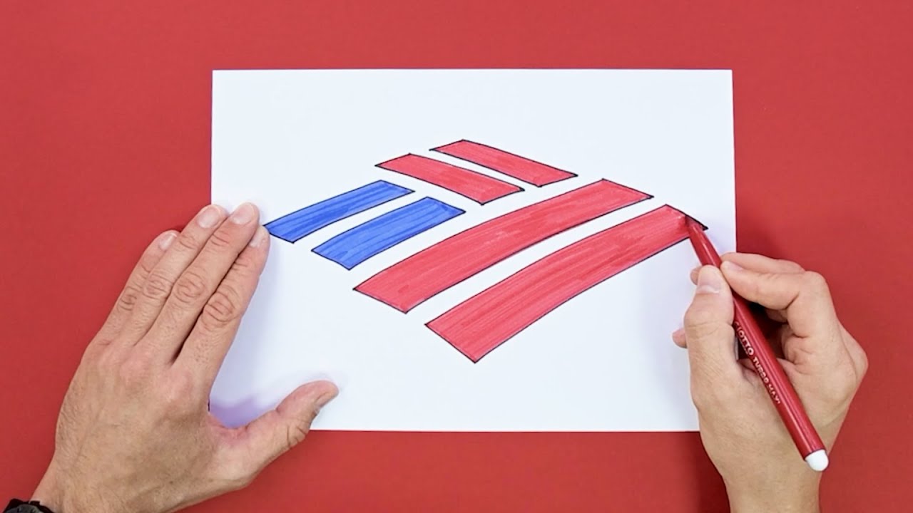 How to draw Bank of America logo - YouTube