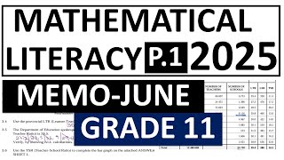 2025 Memo June Exam Mathematical Literacy Paper 1 Gauteng Thundereduc ...