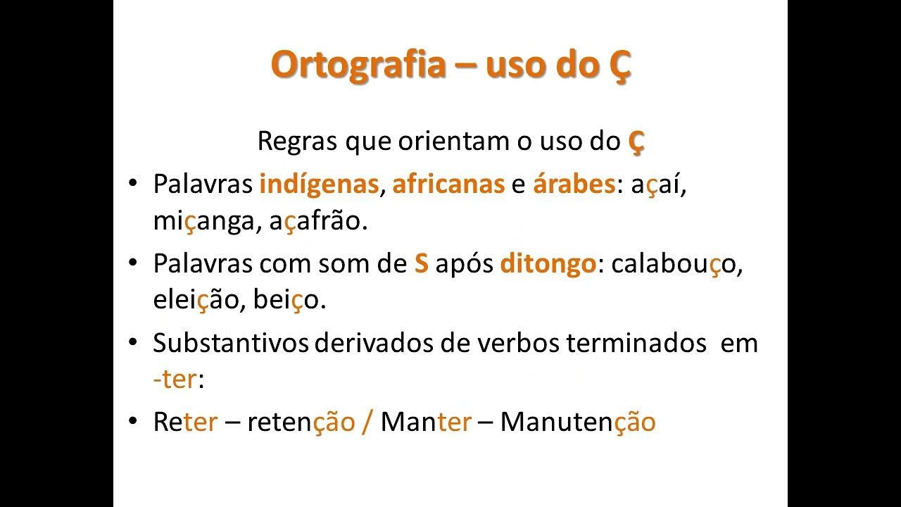 14 aula de Português - ortografia uso do Ç - YouTube