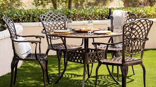 Kinger Home 5-Piece Cast Aluminum Arden Patio Dining Set in Bronze