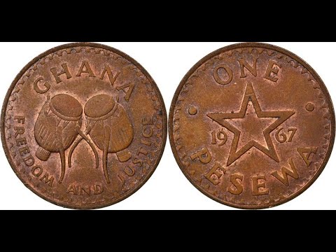 Coin, Ghana, 1 Pesewa, 1967, Bronze - YouTube