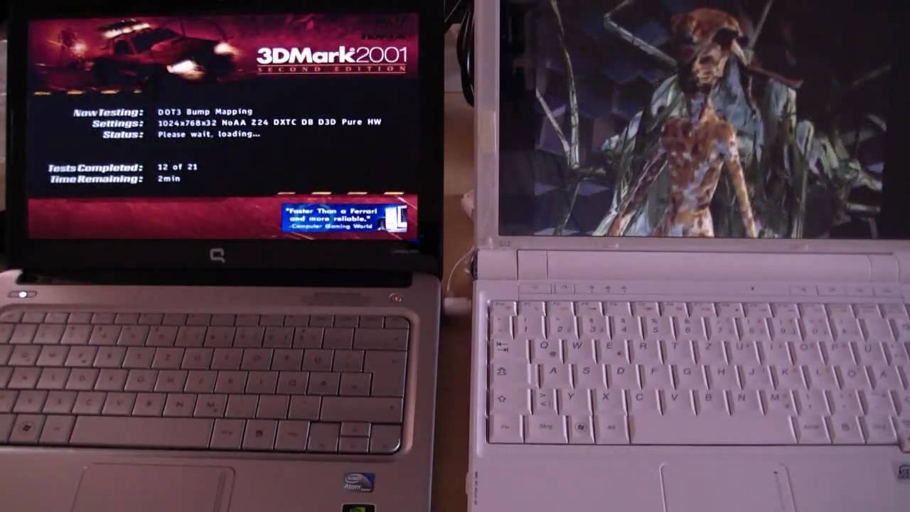 Lenovo S12 ION (Win7) vs. HP Compaq Mini 311 (Win7) - 3DMark 2001 - YouTube