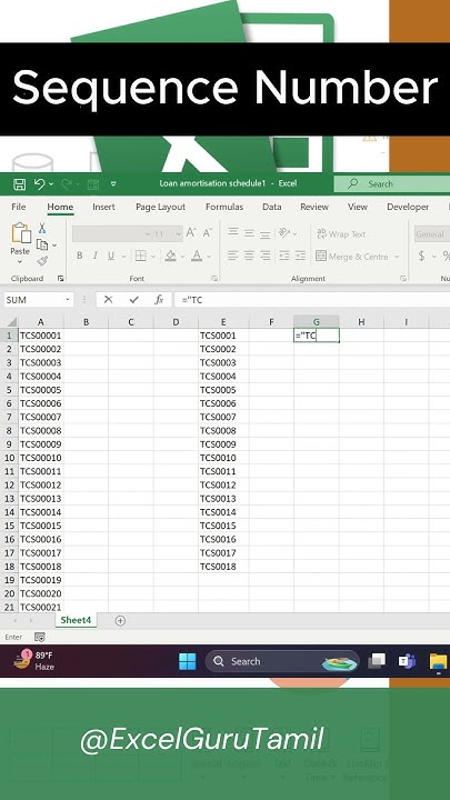 Excel Tips To Put Sequence Number More Quickly In Excel | Excel Guru Tamil - YouTube