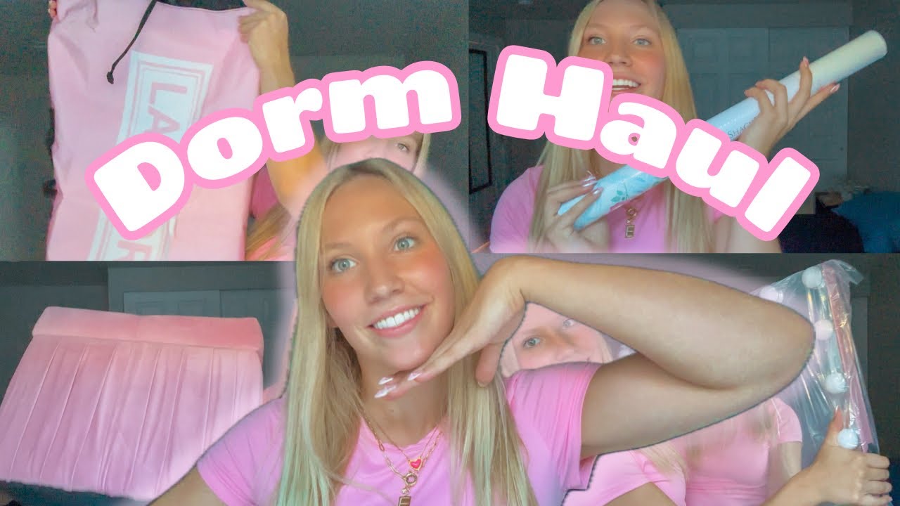 FRESHMAN DORM HAUL | pink & girly dorm decorations | BYU DORMS - YouTube