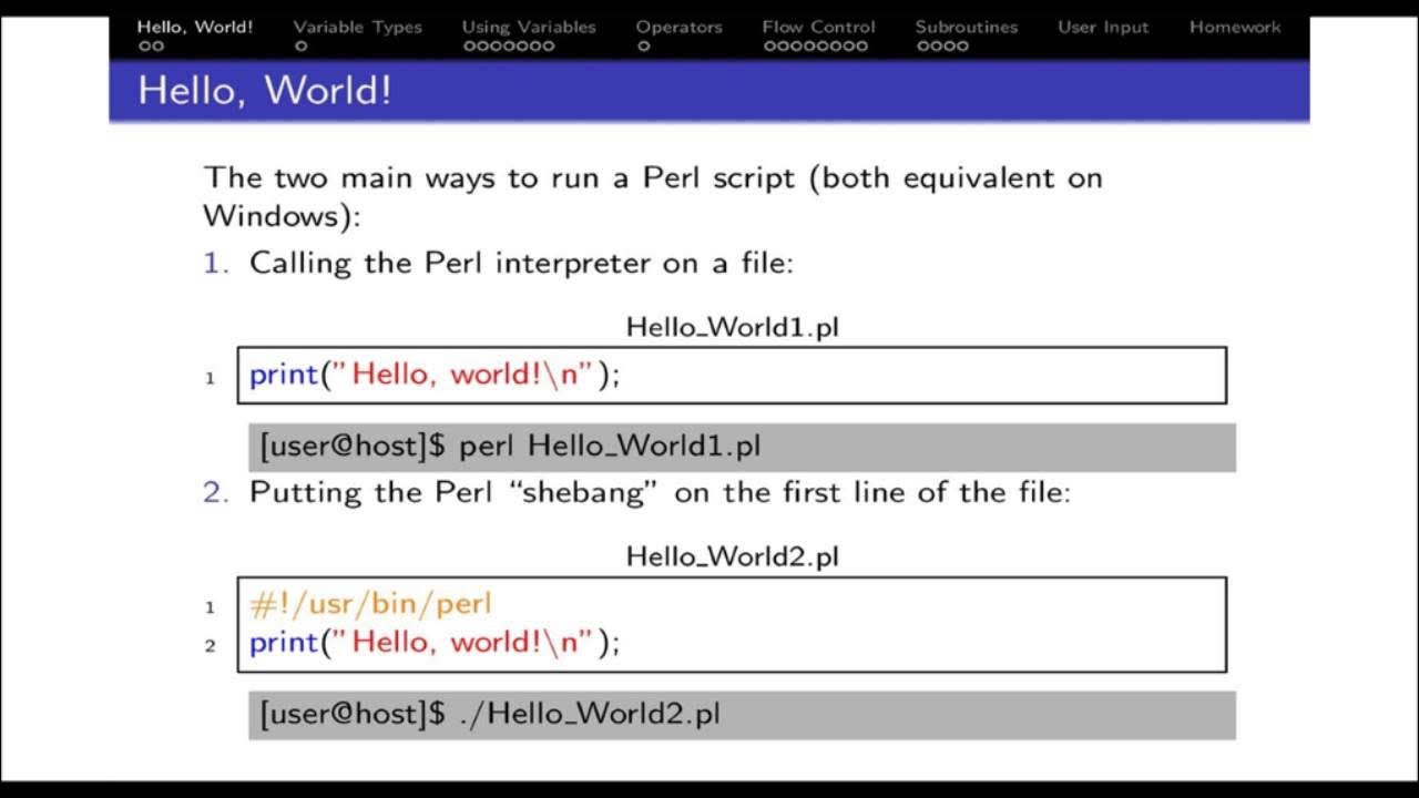 VLSI Academy: A PERL Crash Course (Session 1 - Part 1) - YouTube
