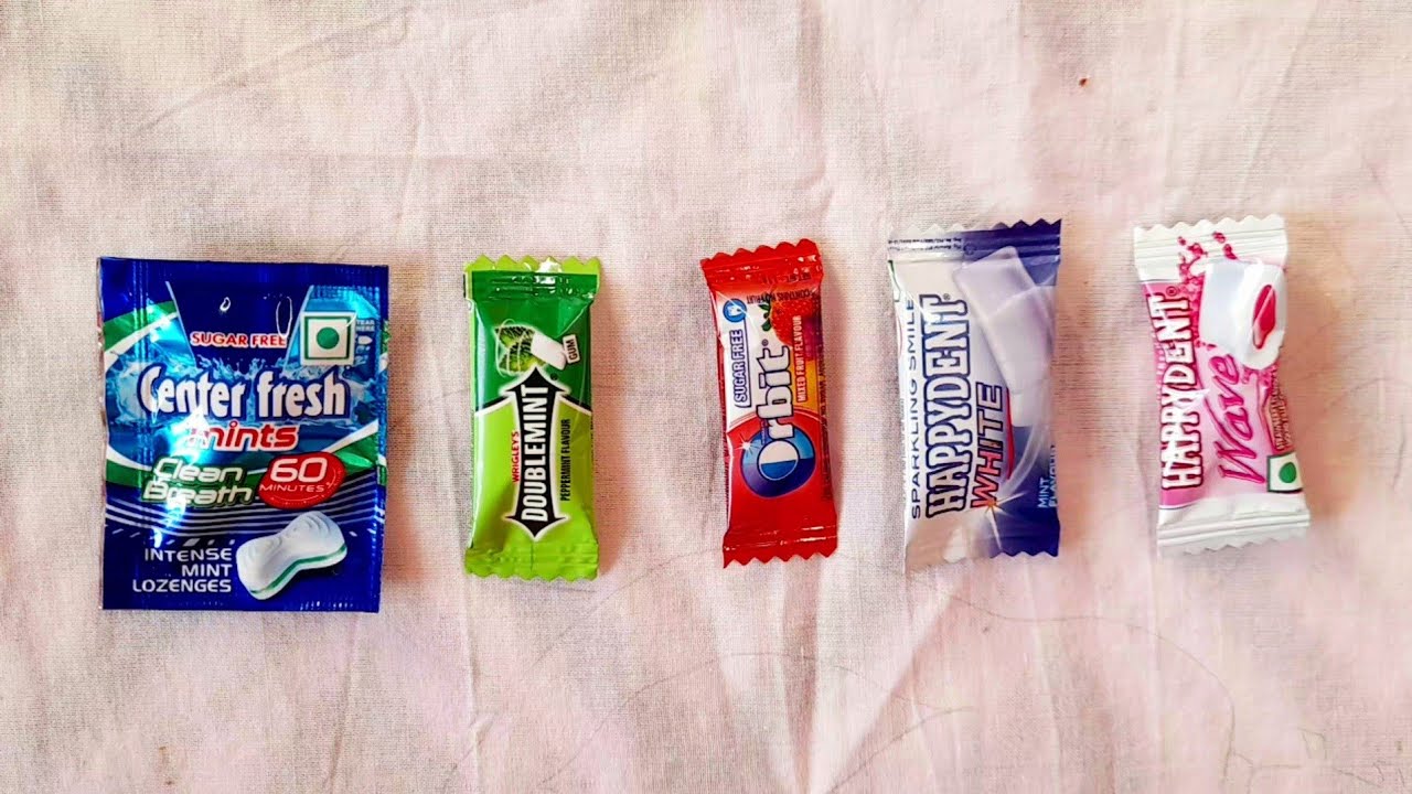 Center fresh vs Doublemint vs Orbit vs Happydent white vs Happydent ...