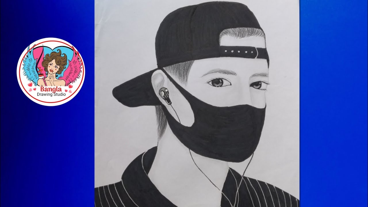 How to draw a Boy Wearing Mask step by step | Boy Drawing | Pencil ...