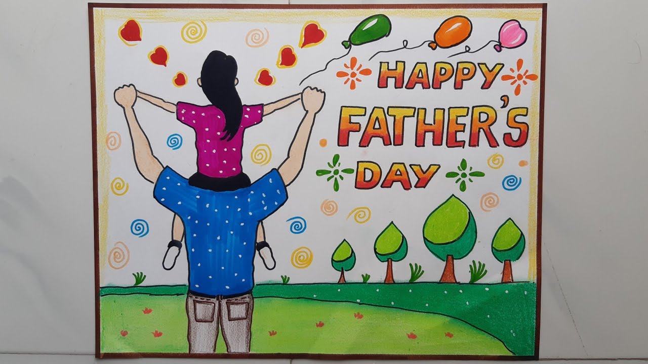 Father's Day Drawing Easy Steps//Father's Day Poster //How to Draw ...